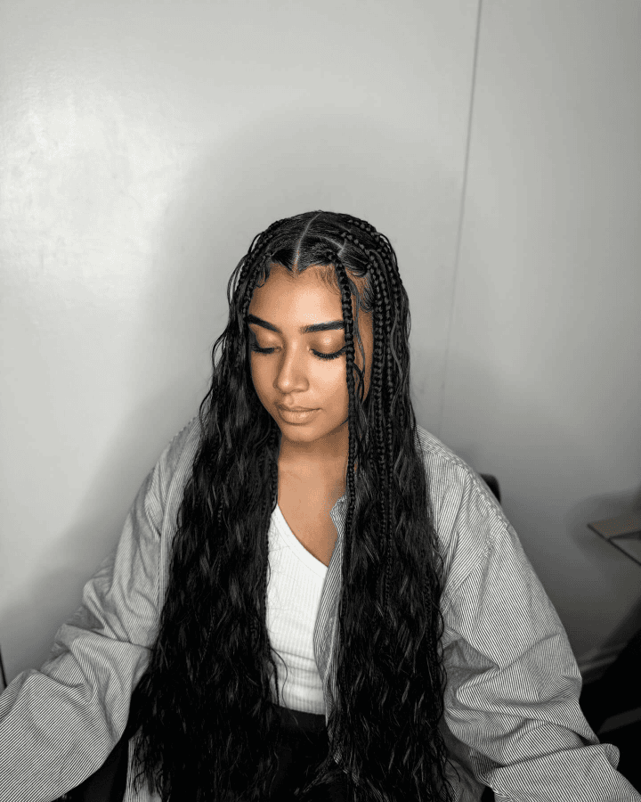 22 Long Hair With Curtain Bangs Styles You’ll AdoreSmall Knotless Braids